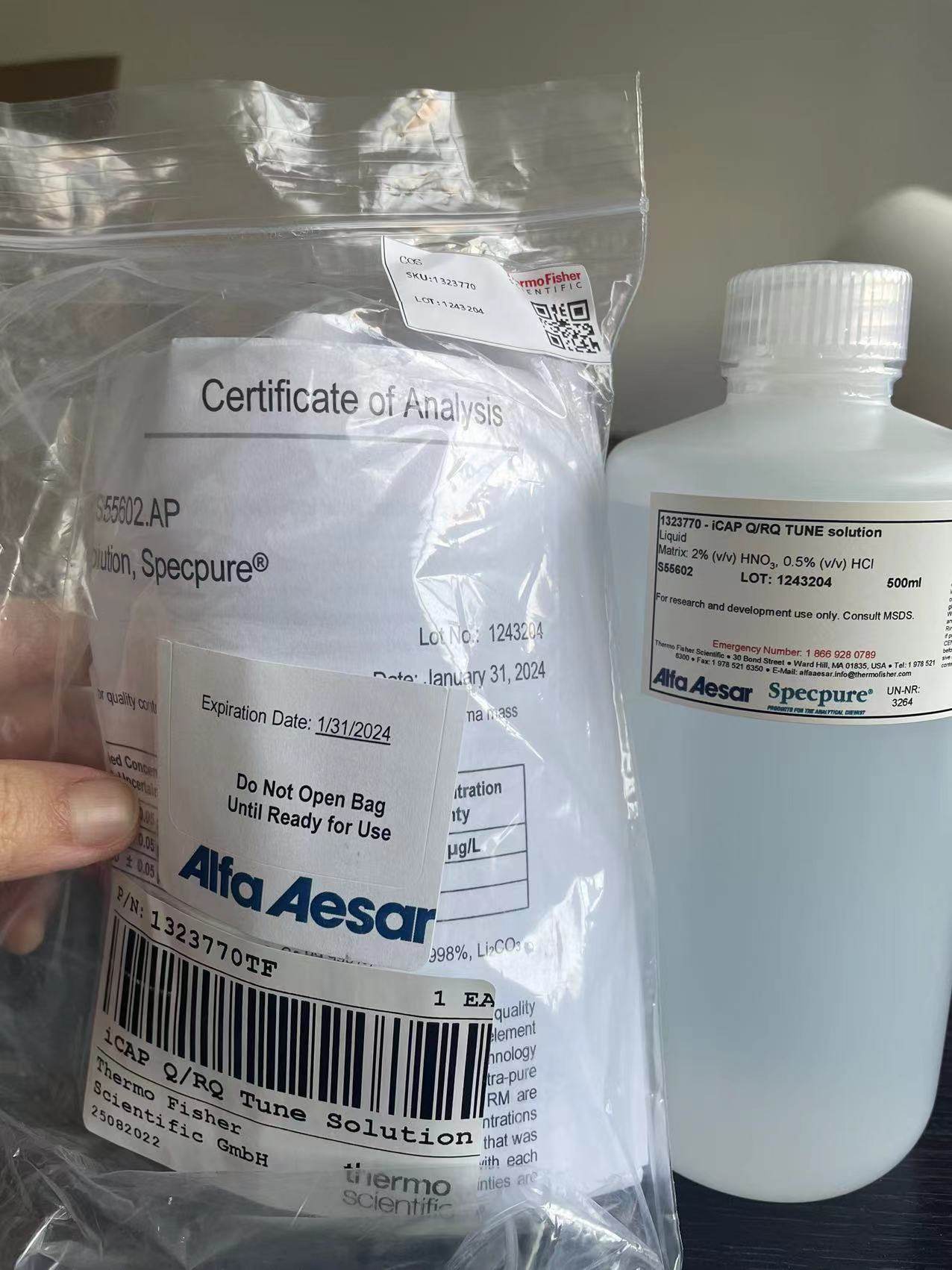 1323770Thermo赛默飞ICP-MS质谱仪用调谐液一袋一瓶 产品关键词:赛默飞ms调谐液;ICP-MS的调谐液