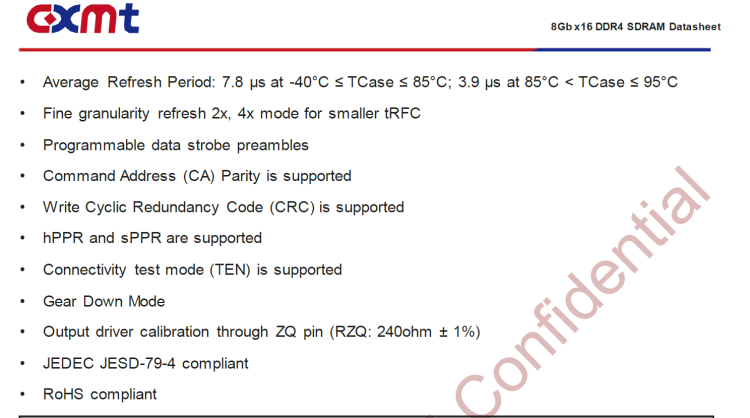 存储芯片 长鑫CXMT DDR4缓存 宽温CXDQ3A8AM-IJ-A 产品关键词:合肥长鑫存储芯片;dq3芯片;合肥长鑫ddr;合肥长鑫 ...