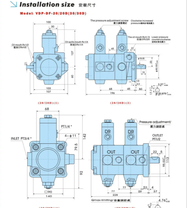 HYDLIC赫力油泵变量叶片泵VP-SF-20-D VP-SF-12/15-D VP-SF-30/40-D - 百度爱采购