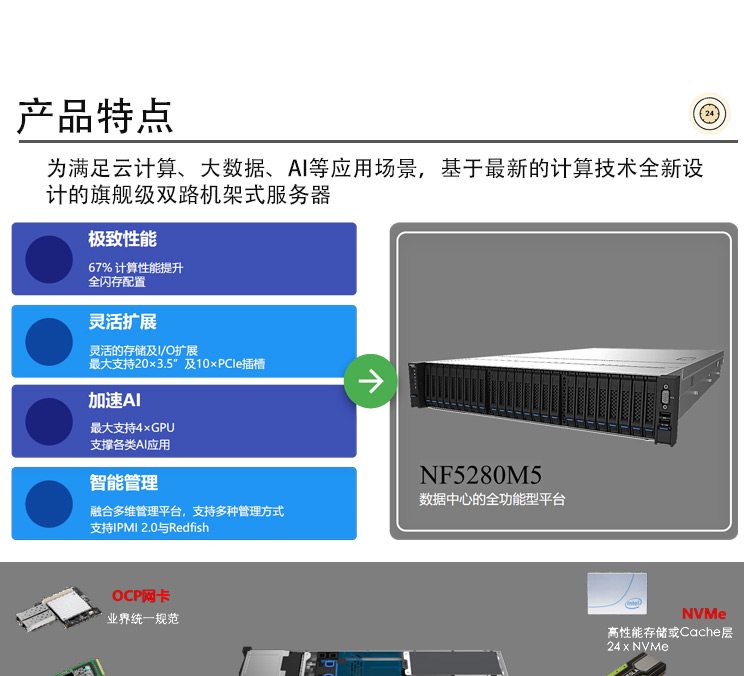 浪潮 国产信创 CS5260H 2U机架式主机 单核5280 128G 多功能服务器 产品关键词:国产主机;信创主机推荐;信创服务器单价最高价 ...
