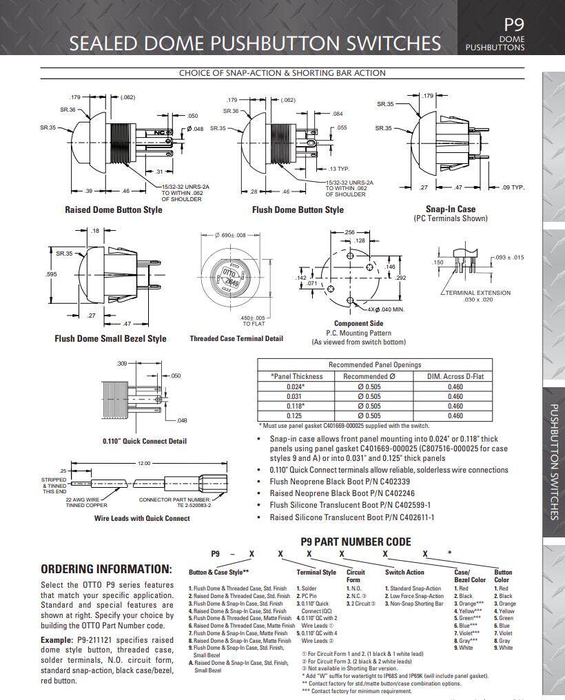 美国 OTTO 奥托 按钮开关 型号P9-211222 机械寿命为1万次循环 - 百度爱采购