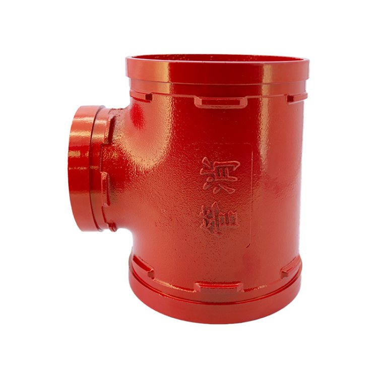 沟槽三通DN150外径165消防管件正三通114等径球墨铸铁卡箍三通