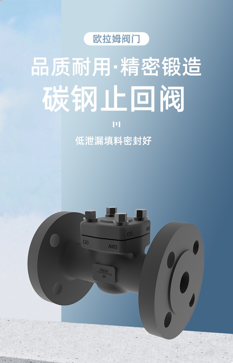 H41H碳钢止回阀 DN20口径40C压力阀 泵阀设备 燃气管道对接施工