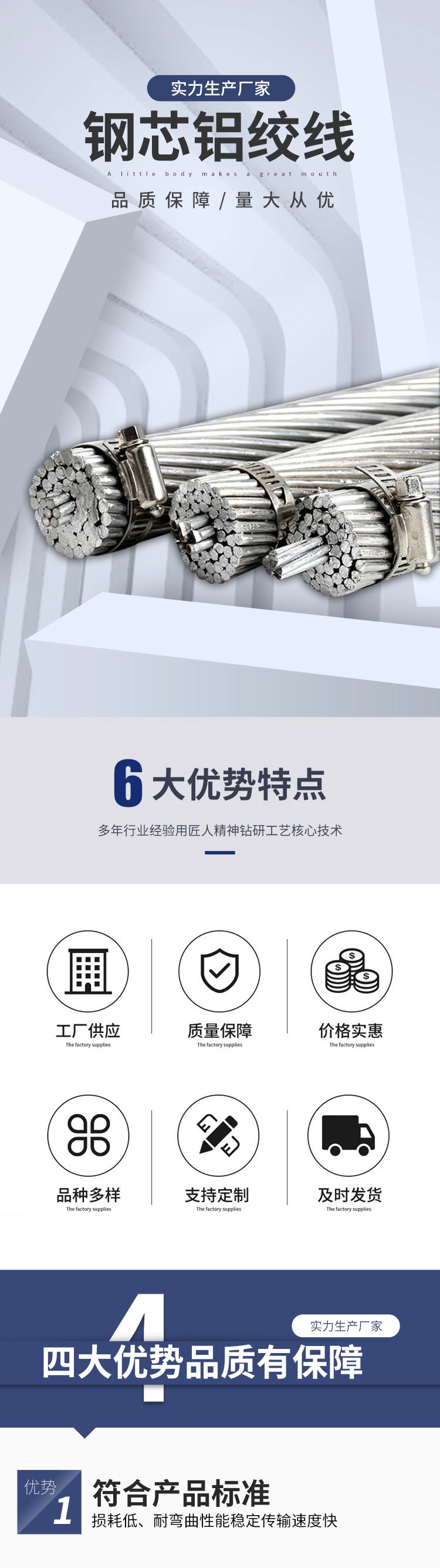 分裂钢芯铝绞线 LGJ-240/30 柔韧性强 铁塔用线材 性能良好 大征