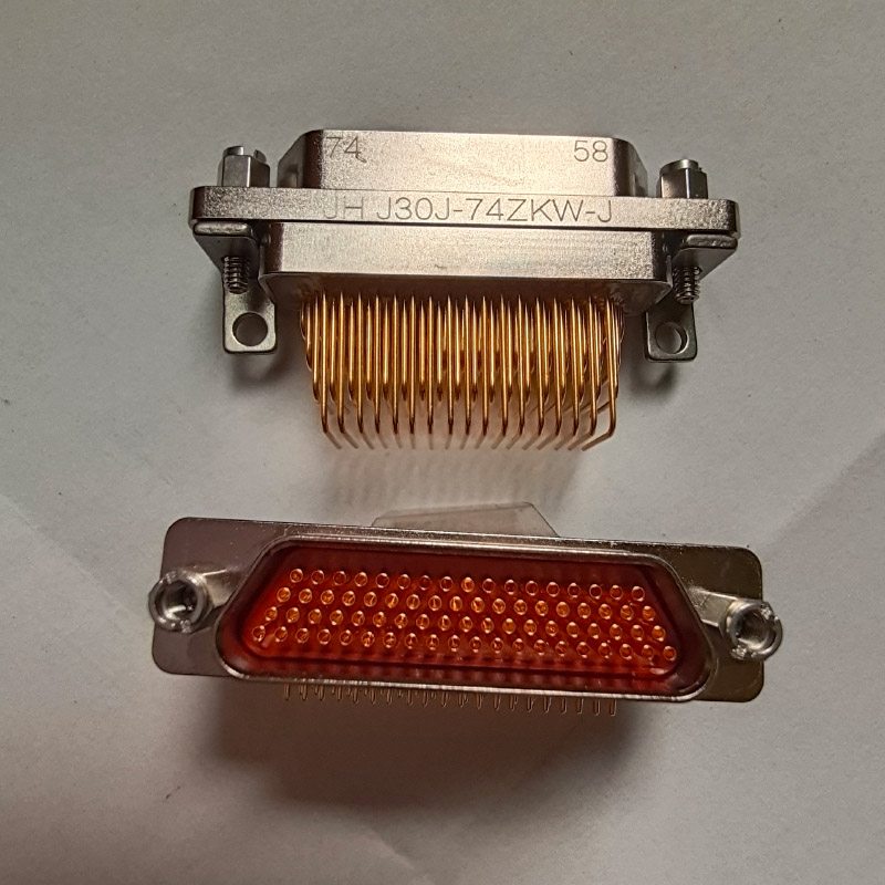 锦宏牌 PCB弯插座 J30J-74ZKWP7-J 弹性麻花插针 矩形连接器