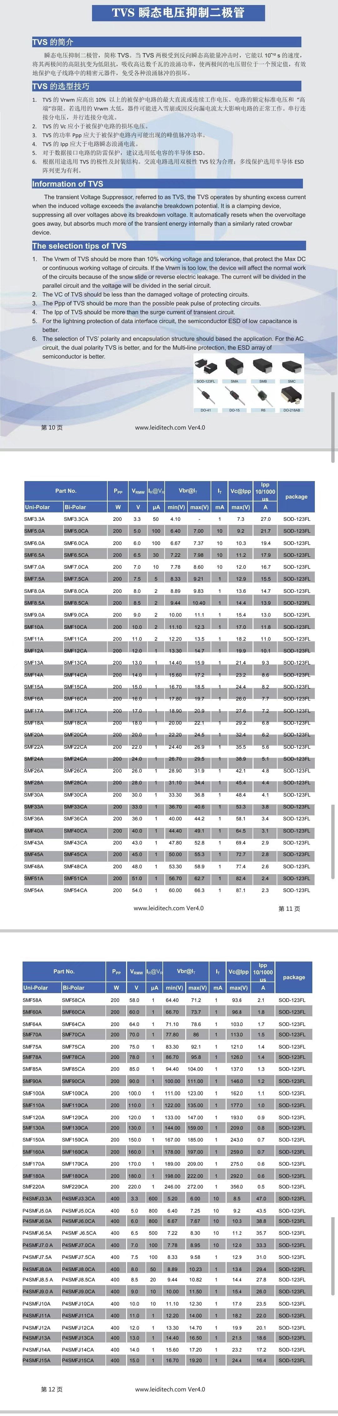 雷卯原厂SMDJ58CA 封装 SMC 可替代 NICHTEK TVS D5095-580F