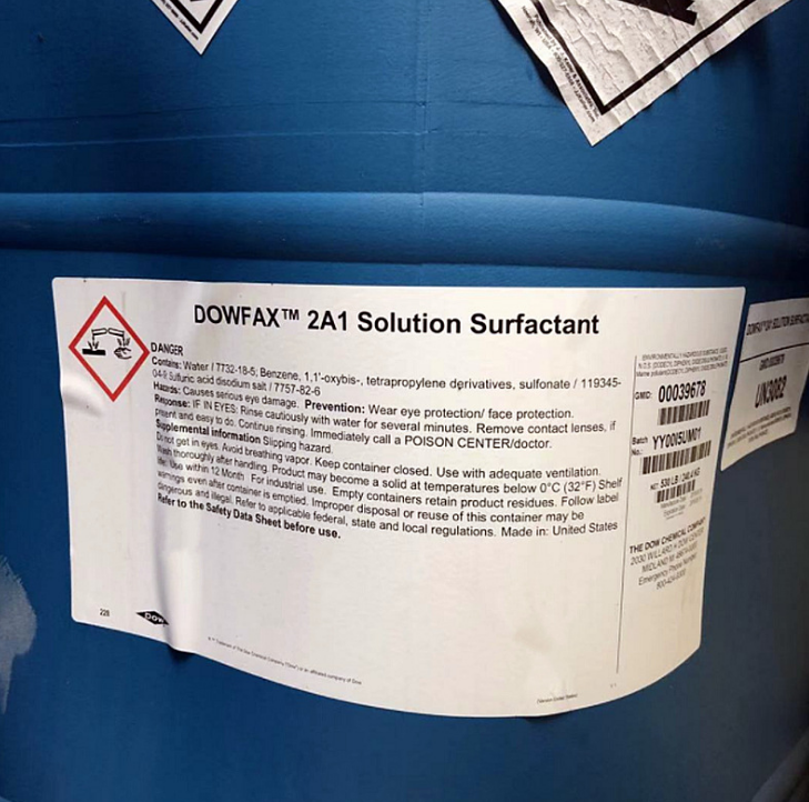 美国陶氏DOWFAX系列苯磺酸二钠盐 2A1 油田助剂 清洗剂褐色液体 产品关键词:褐色洗剂;美国陶氏2a1;2a1助剂