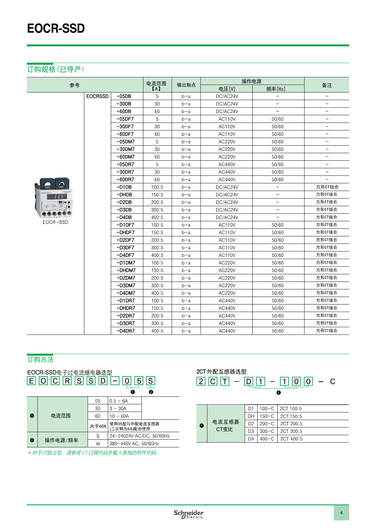 施耐德EOCRSSD-05S : EOCR-SSD 05 24~240 V 交流/直流 电子过流继电器 产品关键词:ssd施耐德