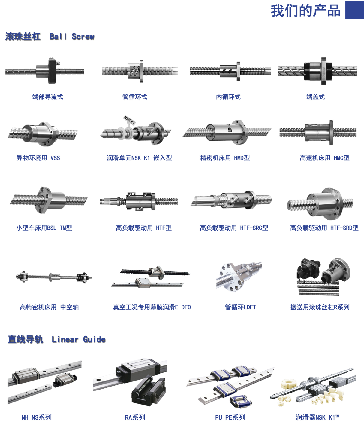 W2012FA-3P-C5Z20 直径20 导程20 精度C5 NSK 滚珠丝杠 滚珠丝杆