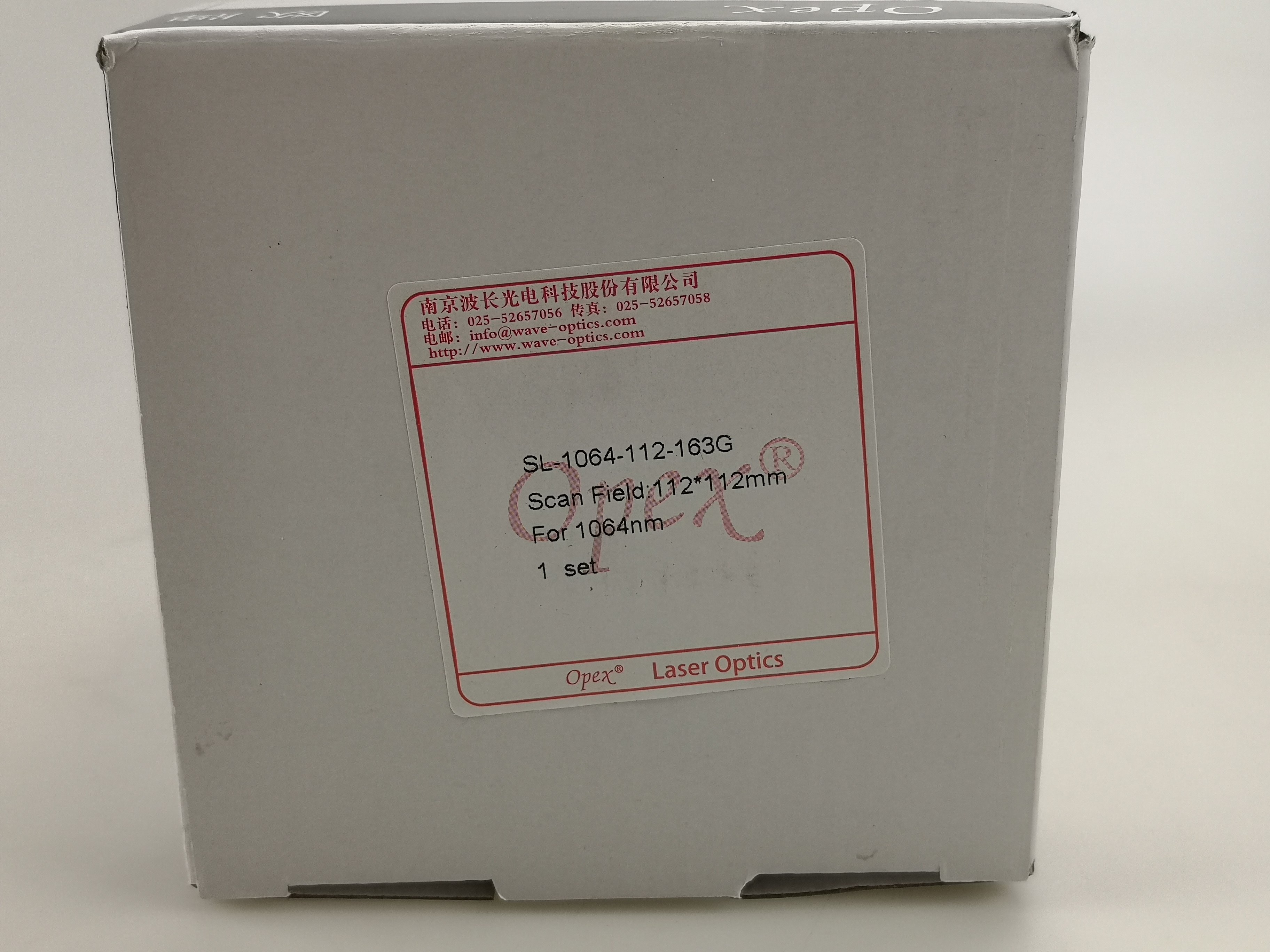 OPEX南 京波长SL-1064-112-163G光纤打标机场镜112*112幅面F163 产品关键词:场镜opex;波长光纤场镜;F163场镜