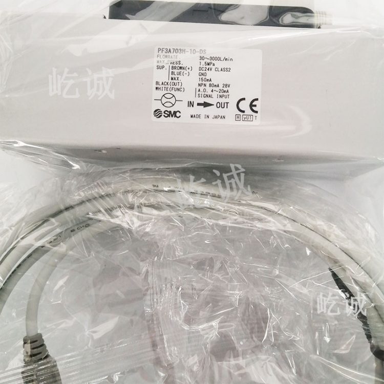 日本SMC流量开关PF3A703H-10-DS显示一体化3色显示带导线全新原装