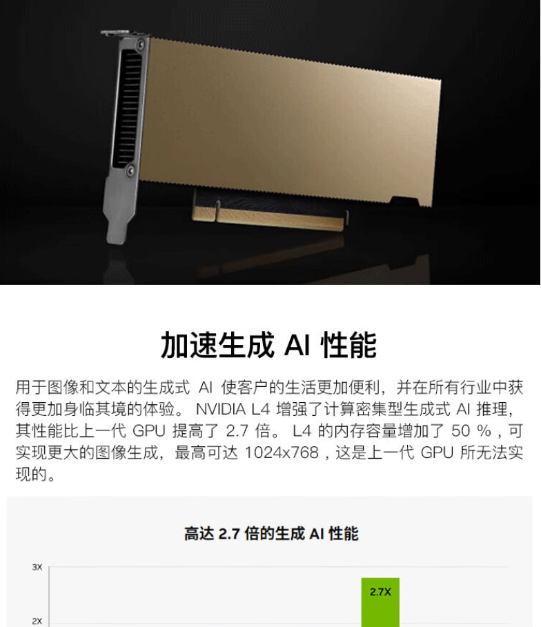 英伟达(NVIDIA)Tesla L4 24GB GPU服务器计算卡运算加速专业图形显卡 - 百度爱采购